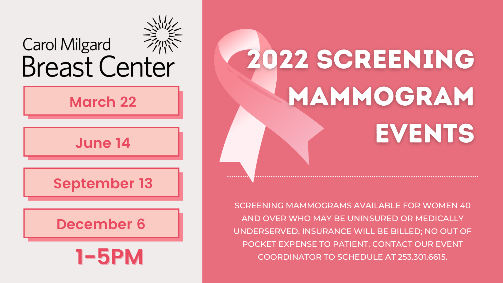 Screening Mammogram Events - Carol Milgard Breast Center