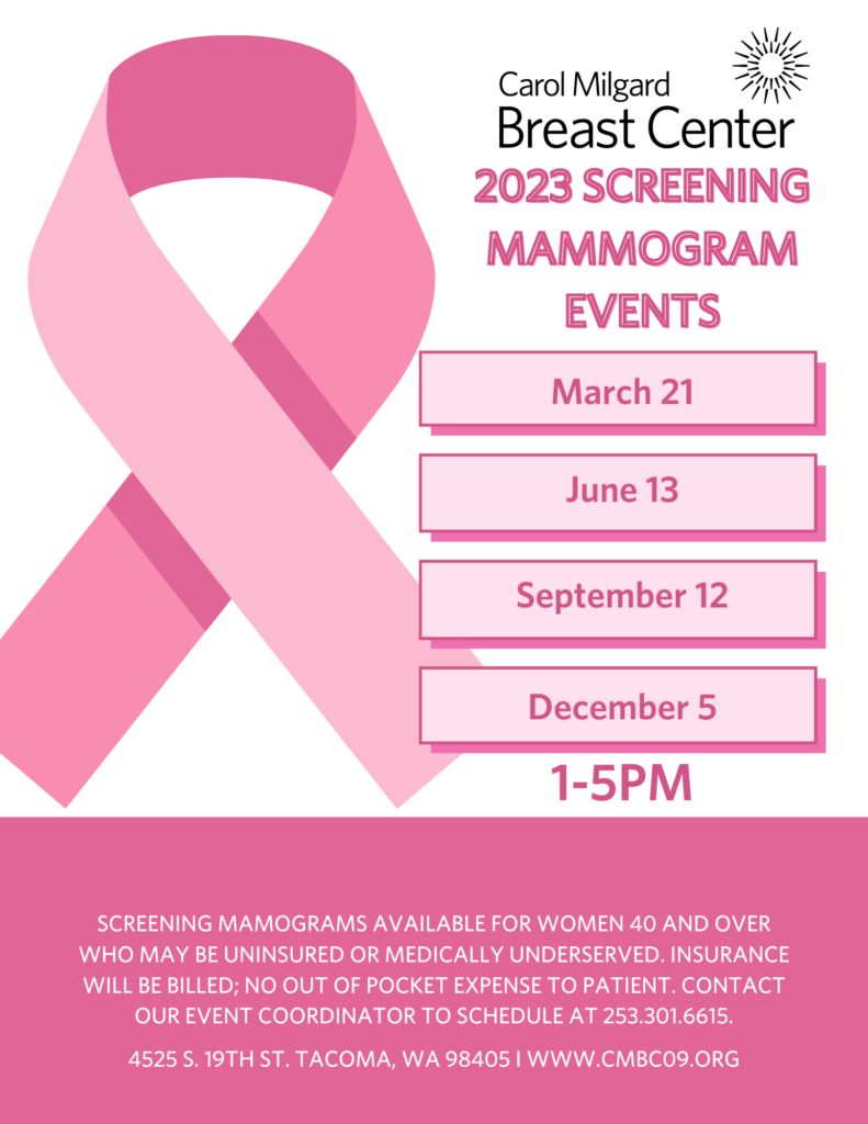 Screening Mammogram Events - Carol Milgard Breast Center