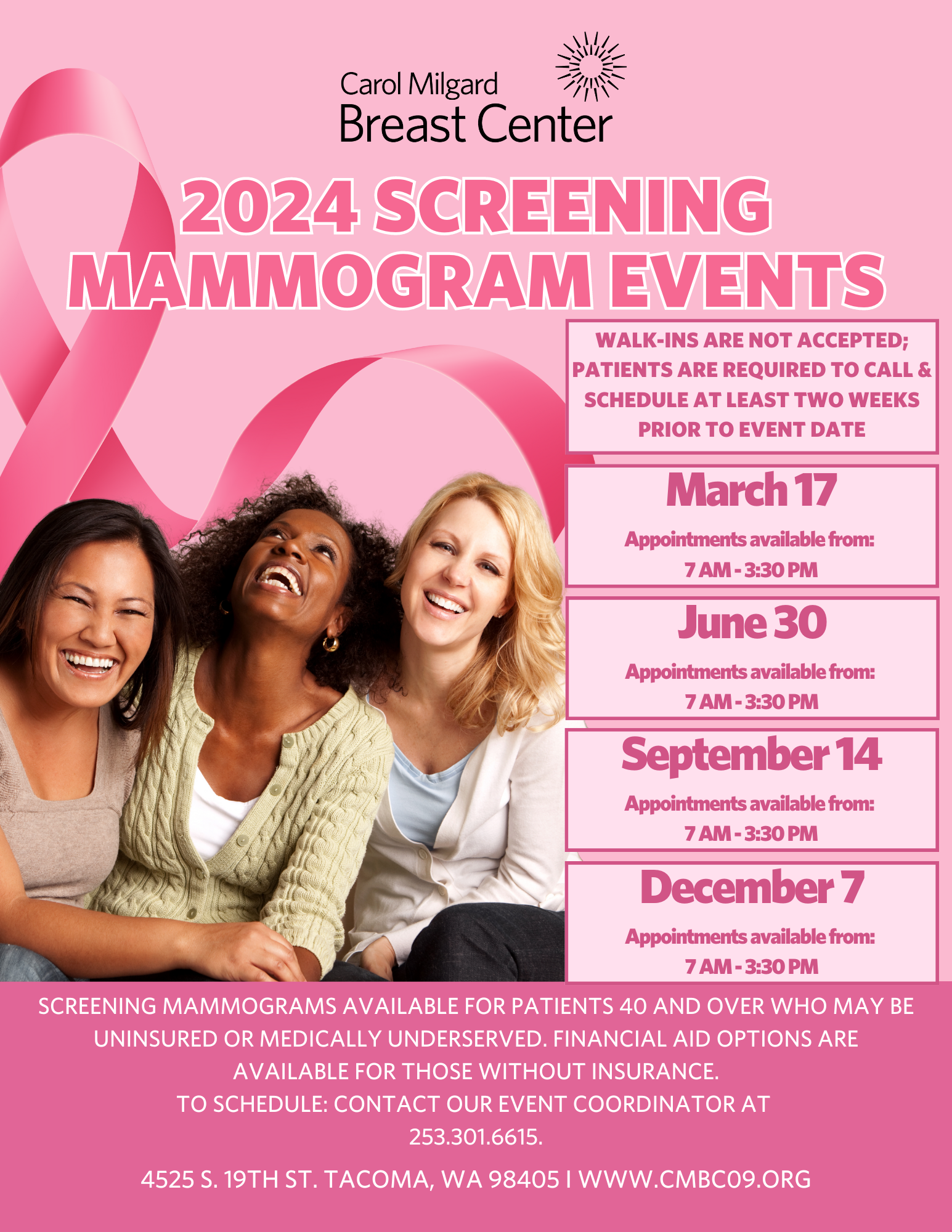 Screening Mammogram Events - Carol Milgard Breast Center